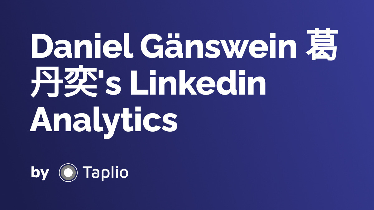 Daniel Gänswein 葛丹奕 - LinkedIn Analytics by Taplio